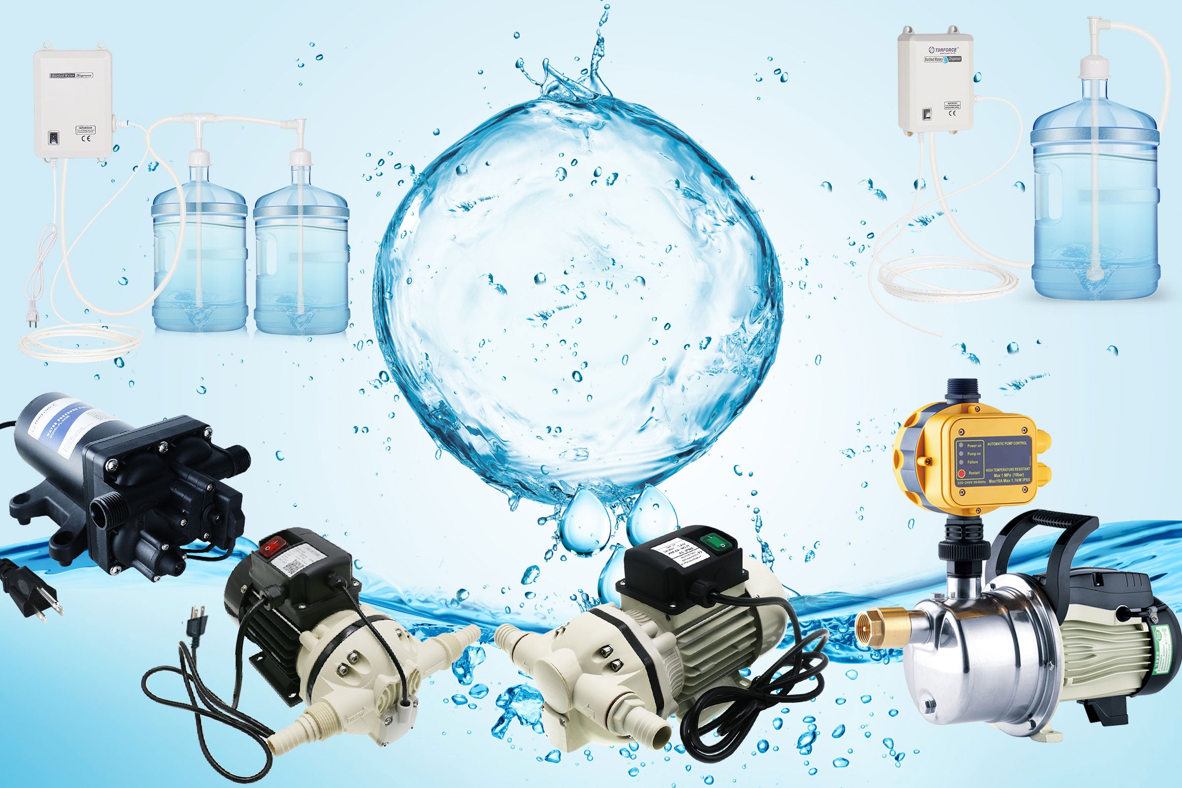 TDRFORCE 5 Gal Bottled Water Dispenser Pump Dispensing System 5 Gallon ...